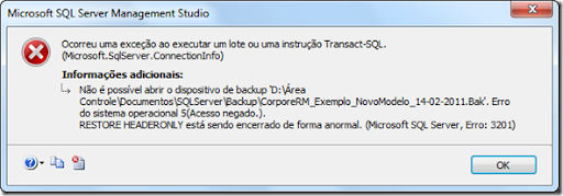 Erro ao Restaurar / Anexar Dados no SQL Server 2008 – GESTÃO DO ...